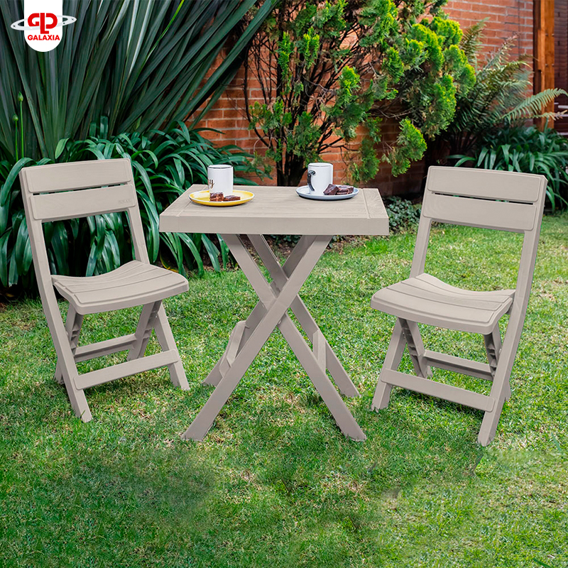 Mesa Plegable Barú Rimax Rectangular Taupe - Galaxia del Plástico