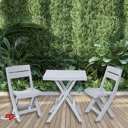 Mesa Plegable Barú Rimax Rectangular Gris Hielo - Galaxia del Plástico