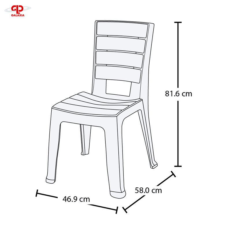 Silla Baru Sin Brazos Gris Hielo Rimax - Galaxia del Plástico