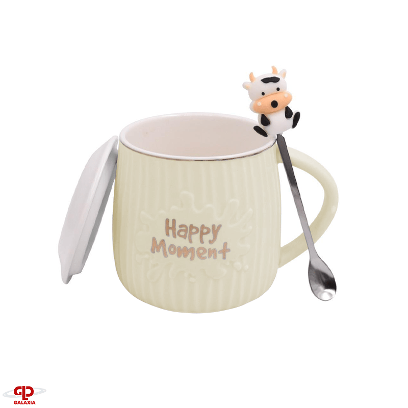 Taza azucarera de Cerámica con Tapa y Cuchara - Galaxia del Plástico